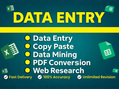 Excel data entry, copy paste, convert PDF, web research, typing, data entry | Upwork
