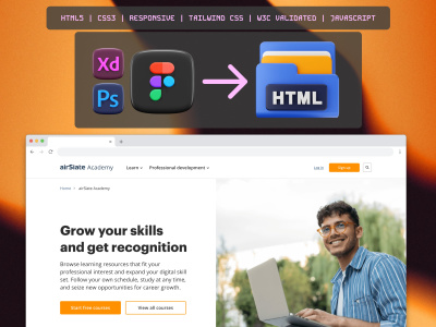 Pixel-perfect, responsive HTML from any design: Figma, XD, PSD, and more | Upwork