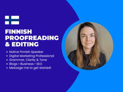 Proofreading and editing your finnish content | Upwork