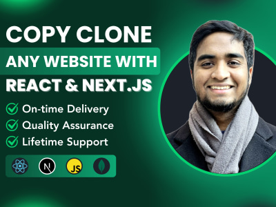 Design redesign copy clone website using react or next js | Upwork
