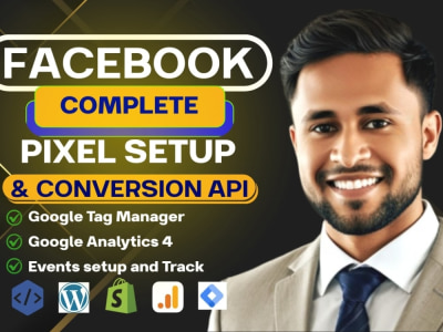 Meta Pixel, Facebook conversion API, GA4, and Google Tag Manager set up. | Upwork