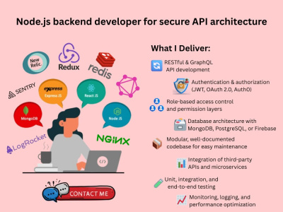 Node.js backend developer for secure API architecture | Upwork