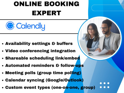 Calendly account with event types and availability, automated ...