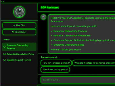 An AI-powered SOP assistant to answer internal questions fast | Upwork