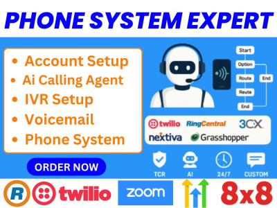 A fantastic voip IVR tcr a2p 10dlc setup on ringcentral twilio grasshopper | Upwork
