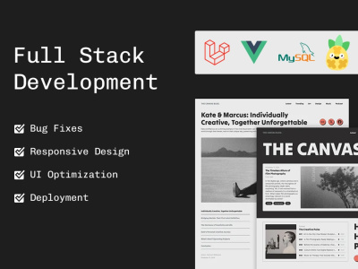A custom full stack website using laravel, vue.js and mysql | Upwork