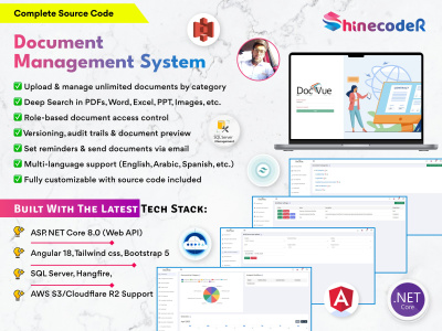 Document Management System | ASP.NET Core 8 & Angular 18 | Source Code | Upwork