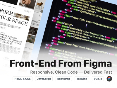 Front-End Code From Figma — Tailwind or Bootstrap + Vue.js | Upwork