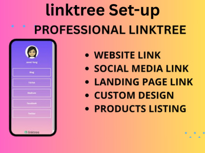 Linktree Setup, linktree landing page | Upwork