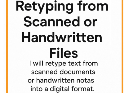 Retyping from Scanned or Handwritten Files | Upwork