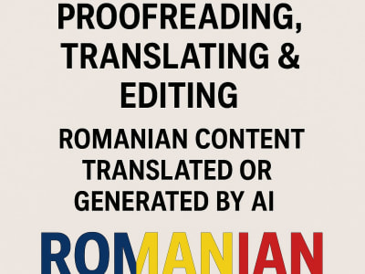 Editing & Proofreading Romanian AI-Generated or Translated Content | Upwork