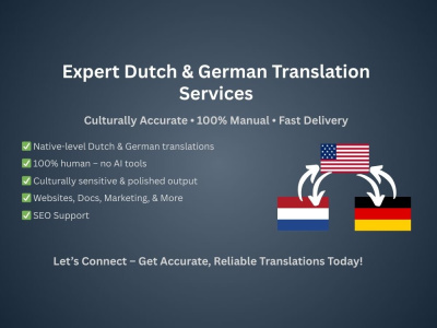 Accurately translate between english and Dutch or German | Upwork
