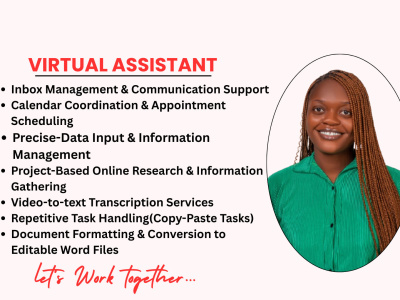 Productive Virtual Assistant for Admin Support, Customer Care & Data Entry | Upwork