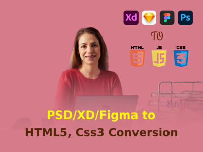 Conversion of psd to html/xd to html/figma to html /css/js 100% ...