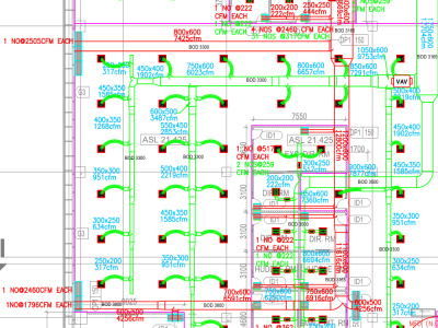 Autocad 2D drawings for ACMV drawings (Etc. duct layout, piping layout ...