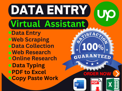 Data Entry, Web research, Copy paste and PDF Conversion to Excel expert | Upwork