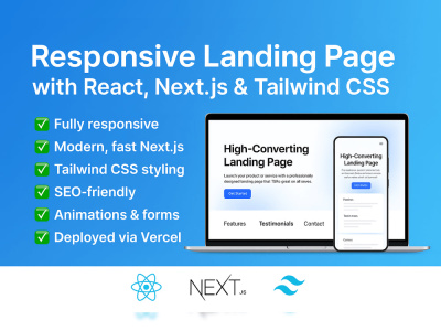 Responsive Landing Page with React, Next.js & Tailwind CSS | Upwork