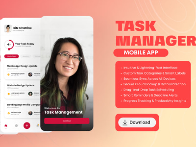 A Task Manager Mobile App | Hybrid App | Flutter Mobile App | Dart | Upwork