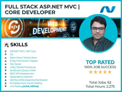 Full-Stack .NET Developer | C#, .NET Core, SQL Server, Angular/React, Azure | Upwork