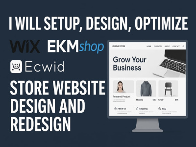 Setup design optimize wix EKM shop Ecwid store website design and ...