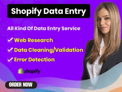 Shopify Data Entry| Research| Data Cleaning/Validation| Error Detection ...
