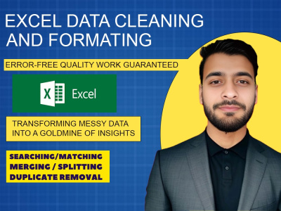 Ms excel data cleaning and formatting, merging, splitting, sorting | Upwork