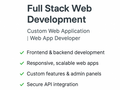 Full Stack Web Development | Custom Web Application | Web App Developer ...