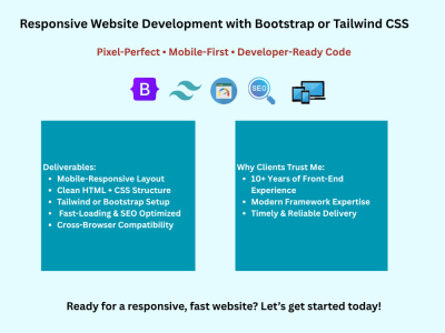 Responsive Web Developer | Expert in Bootstrap & Tailwind CSS | Upwork
