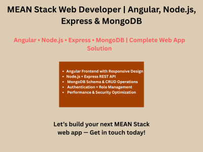 MEAN Stack Web Developer | Angular, Node.js, Express & MongoDB | Upwork