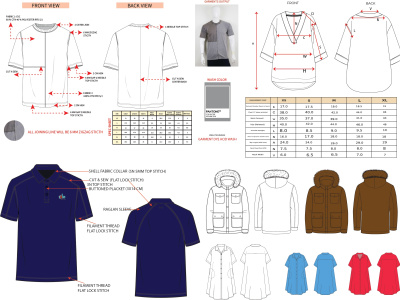 A professional techpack with flat sketch and spec sheet | Upwork