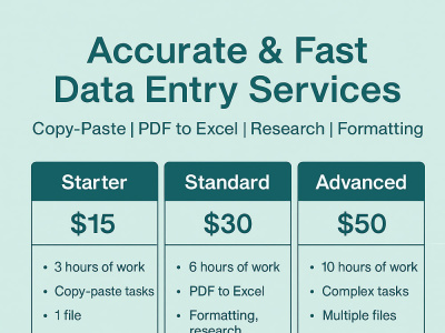 Accurate & fast data entry services ,PDF,conversion,,copy paste tasks | Upwork