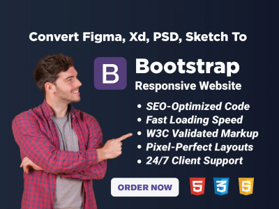 A Expert Frontend Developer: Responsive HTML, CSS & Bootstrap Web Design | Upwork