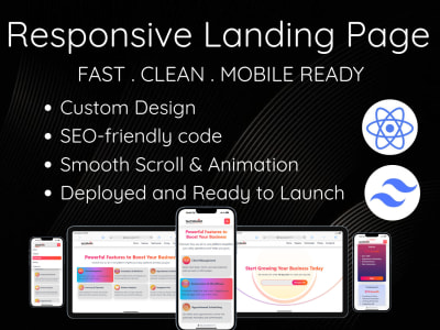 Responsive Landing Page with React & Tailwind CSS | Upwork