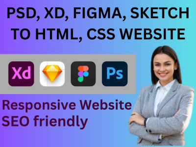 PSD, Figma, Sketch, XD, Design to a Responsive HTML CSS Bootstrap | Upwork