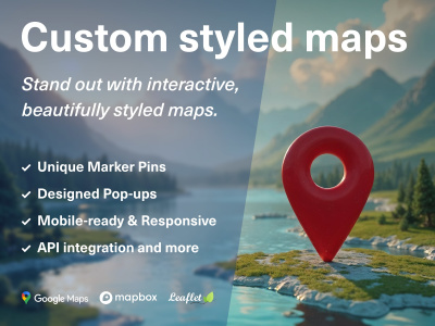 A styled map on Google Maps API / Mapbox / LeafletJS + markers, popups | Upwork