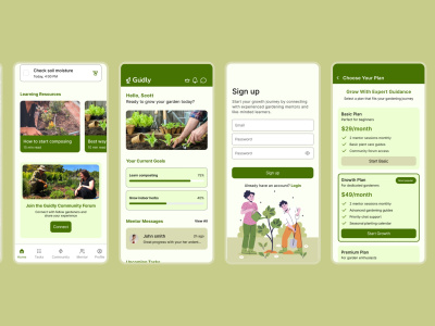 Complete, ready-to-use mobile app design clean, modern, and user ...