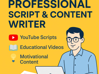 Professional YouTube Scriptwriting ,Short Films, Motivation script writing | Upwork