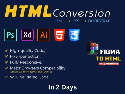 Figma/XD to HTML / React , Tailwind & Fully Responsive Design | Upwork