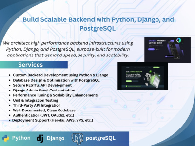 Scalable Backend with Python, Django, and PostgreSQL | Upwork