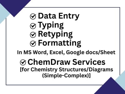Highly accurate and fast typing, retyping, data entry and ChemDraw services | Upwork