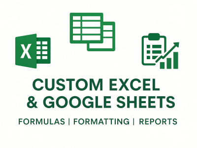 Custom Excel and Google Sheets with formulas, formatting & cleaning | Upwork