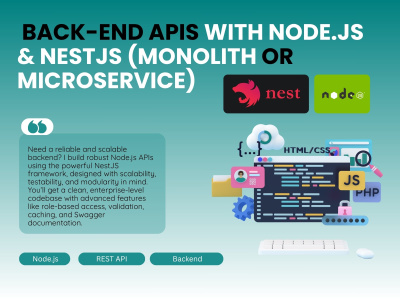 Back-End APIs with Node.js & NestJS (Monolith or Microservice) | Upwork