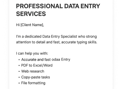 Data Entry Specialist | Fast & Accurate | Upwork