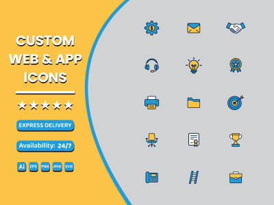 Custom App & Web Icon Design | Modern, Flat & Pixel-Perfect Vector ...