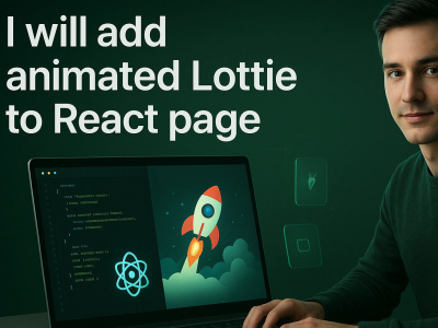 Add animated lottie to react page optimized responsive | Upwork