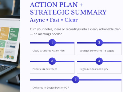 Async Action Plan + Strategic Summary (Fast, Clear, No Meetings) | Upwork