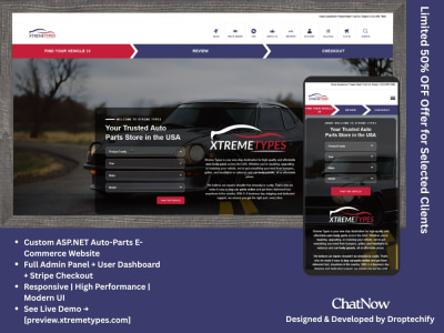 Custom ASP.NET Auto-Parts E-Commerce Website with Admin Dashboard | Upwork
