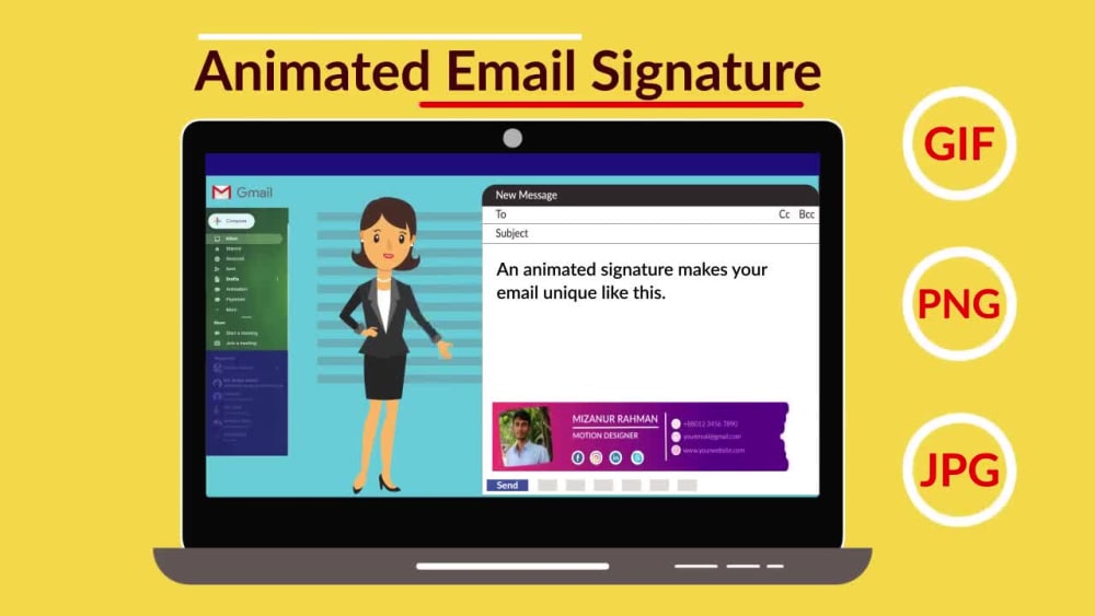 Animated email signature video or gif. | Upwork