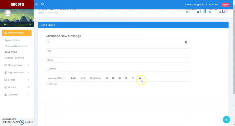 A web based legal case management system suitable for attorneys and ...