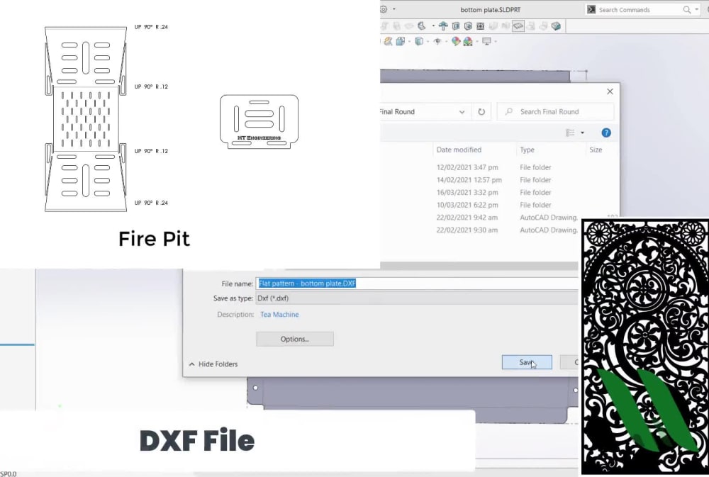 Sheet Metal Drawing and DXF File for Laser, Fiber or Plasma Cutting ...